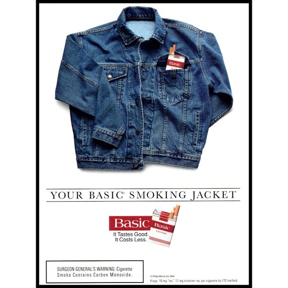 Basic | Art | 994 Basic Cigarettes Vintage Print Ad Blue Jean Denim ...